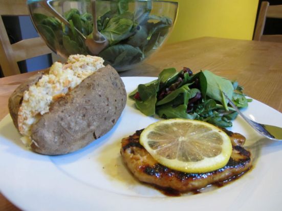 Chunky and Cheesy Baked Stuffed Potatoes | theantiqueappetite